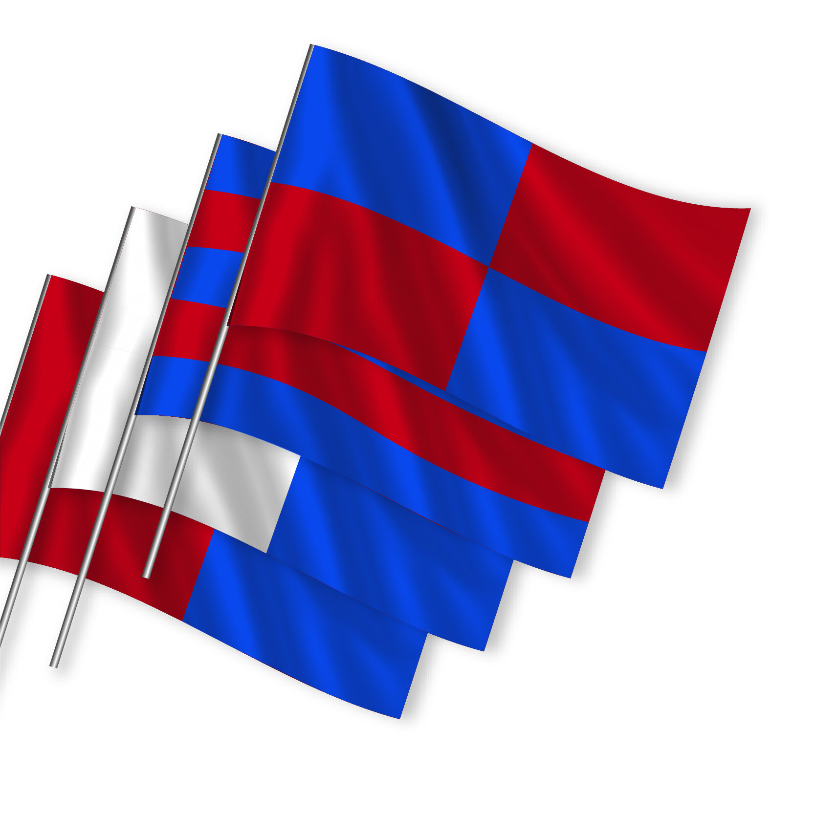Sewn swing flags according to sample